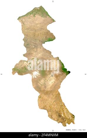 Ardebil, province of Iran. High resolution satellite map. Locations and ...