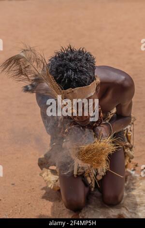 Damara People in traditional clothes are singing and dancing at The ...