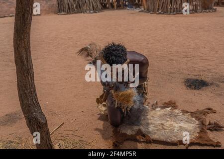 Damara People in traditional clothes are singing and dancing at The ...