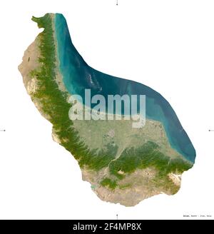 Gilan, province of Iran. High resolution satellite map. Locations and ...