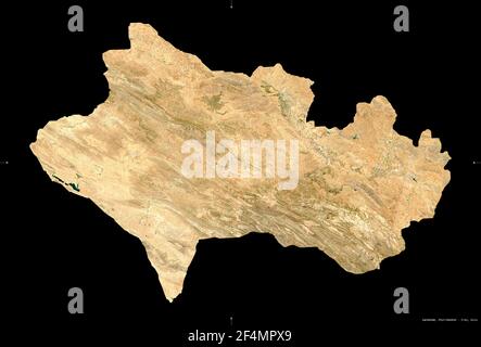 Shape of Lorestan, province of Iran, with its capital isolated on solid ...