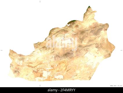 Semnan, province of Iran. High resolution satellite map. Corner ...