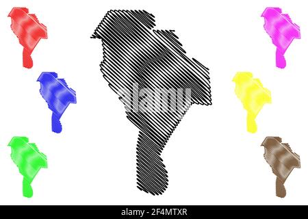 Warrap state (States of South Sudan, Bahr el Ghazal Region) map vector ...