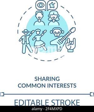 Sharing common interests with partner concept icon Stock Vector Image ...