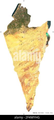 Shape of HaDarom, district of Israel, and its capital. Distance scale ...