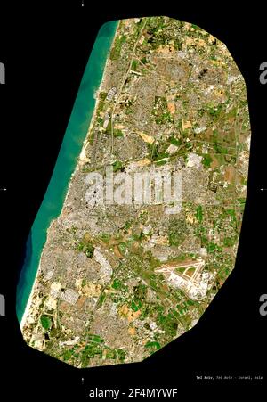 Tel Aviv, district of Israel. High resolution satellite map Stock Photo ...