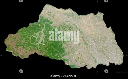 Saitama, prefecture of Japan. High resolution satellite map. Locations ...