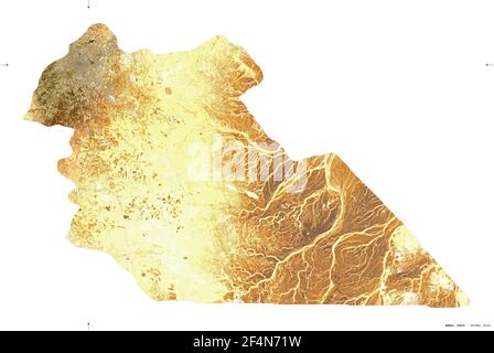 Shape of Amman, province of Jordan, with its capital isolated on white ...