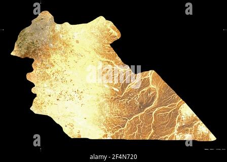 Shape of Amman, province of Jordan, with its capital isolated on white ...