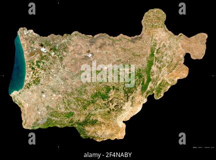 Shape of Akkar, governorate of Lebanon, with its capital isolated on ...