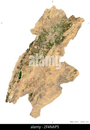 Beqaa, governorate of Lebanon. High resolution satellite map. Locations ...