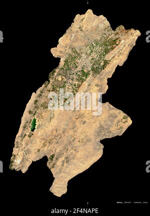 Beqaa, governorate of Lebanon. High resolution satellite map. Locations ...