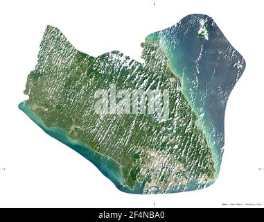 Johor, state of Malaysia. High resolution satellite map. Locations and ...
