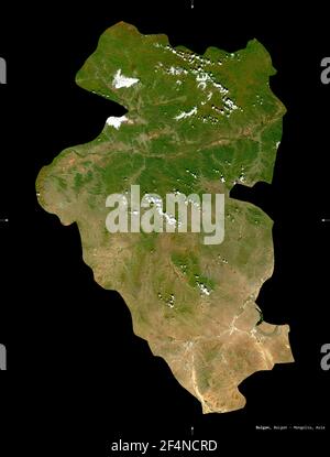 Bulgan, province of Mongolia. High resolution satellite map. Locations ...