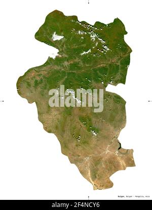 Bulgan, province of Mongolia. High resolution satellite map. Locations ...