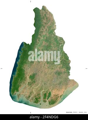 Ayeyarwady, division of Myanmar. High resolution satellite map ...