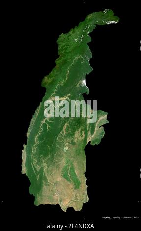 Sagaing, division of Myanmar. High resolution satellite map Stock Photo ...