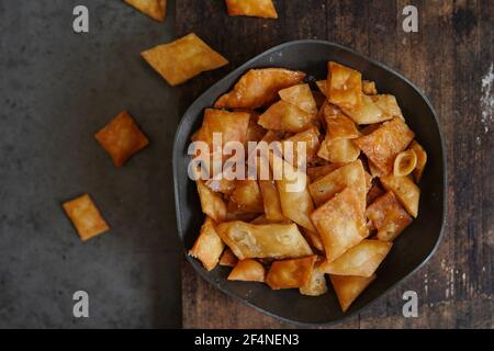 Sweet Diamond cuts - Deep fried Kerala sweet snack with flour coated in ...