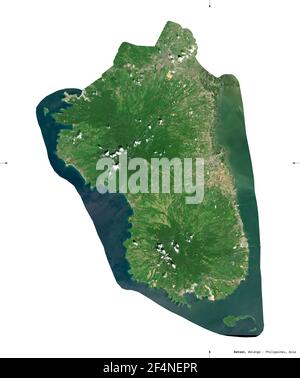 Bataan, province of Philippines. High resolution satellite map. Corner ...
