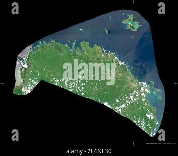 Camarines Norte, province of Philippines. High resolution satellite map ...