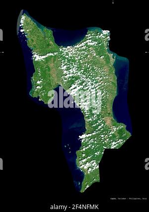 Leyte, province of Philippines. High resolution satellite map Stock ...