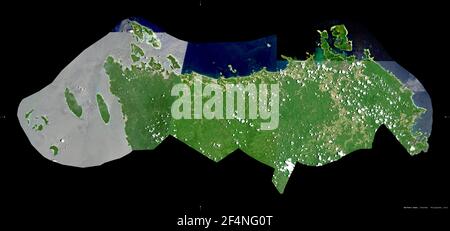 Samar, province of Philippines. High resolution satellite map Stock ...