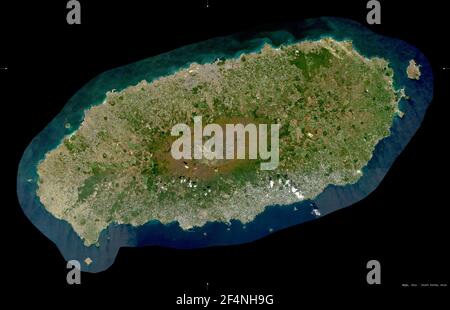 Jeju, province of South Korea. High resolution satellite map. Corner ...
