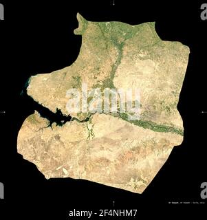 Ar Raqqah, province of Syria. High resolution satellite map. Corner ...