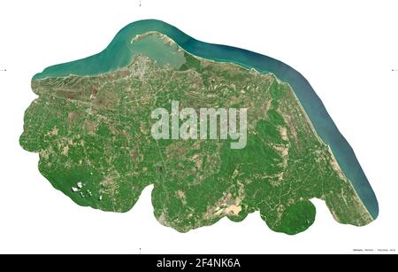 Pattani, province of Thailand. High resolution satellite map. Locations ...