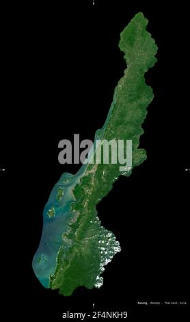 Ranong, province of Thailand. High resolution satellite map. Corner ...