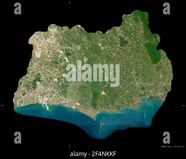 Rayong, province of Thailand. High resolution satellite map. Locations ...