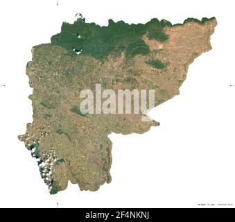 Sa Kaeo, province of Thailand. High resolution satellite map. Corner ...