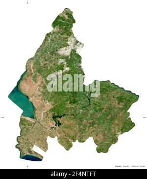 Shkoder, county of Albania. High resolution satellite map. Locations ...