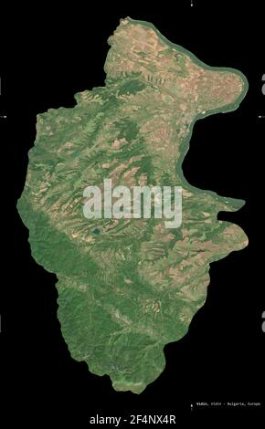 Vidin, province of Bulgaria. High resolution satellite map. Locations ...