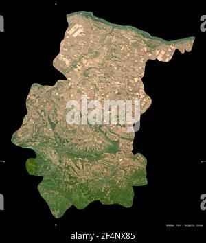 Vratsa, province of Bulgaria. High resolution satellite map. Corner ...