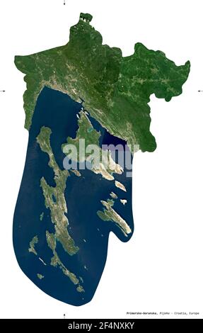 Primorsko-Goranska, county of Croatia. High resolution satellite map ...