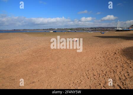 Shelly beach, estuary view - Exmouth, East Devon, England, UK Stock ...