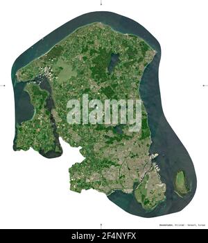 Hovedstaden, region of Denmark. High resolution satellite map Stock ...