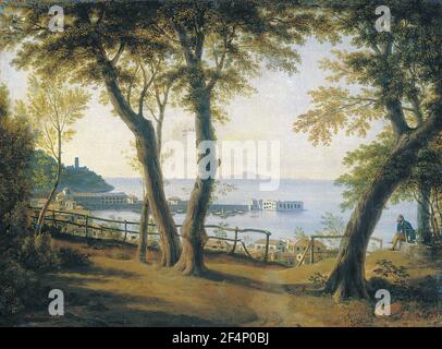 Italian Seaside Landscape 1840 by Maxim Vorobiev Stock Photo - Alamy