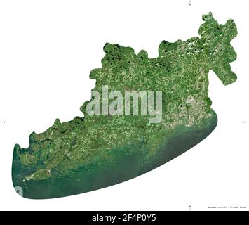 Uusimaa, region of Finland. High resolution satellite map. Locations ...