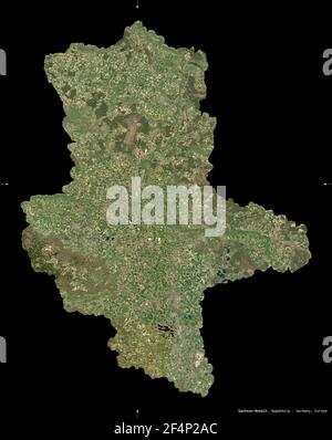 Sachsen-Anhalt, state of Germany. High resolution satellite map. Corner ...