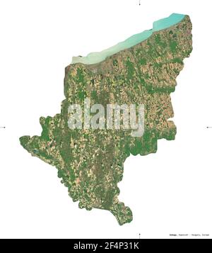 Somogy, county of Hungary. High resolution satellite map. Locations and ...