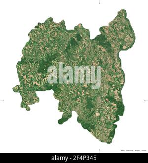 Tolna, county of Hungary. High resolution satellite map. Corner ...