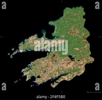 Kerry, county of Ireland. High resolution satellite map. Locations and ...