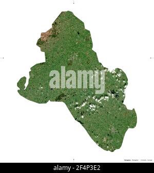 Monaghan, county of Ireland. High resolution satellite map. Locations ...