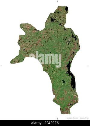 Shape of Roscommon, county of Ireland, and its capital. Distance scale ...