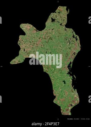 Roscommon, county of Ireland. High resolution satellite map. Corner ...
