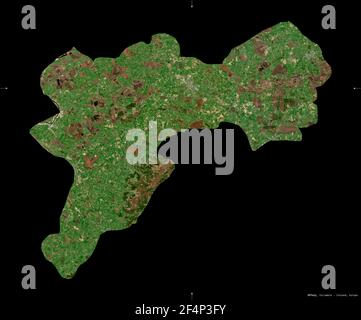 Offaly, county of Ireland. High resolution satellite map. Locations and ...