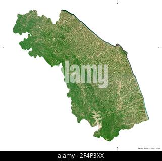 Marche, region of Italy. High resolution satellite map. Locations of ...