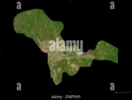 Shape of Valandovo, municipality of Macedonia, and its capital ...
